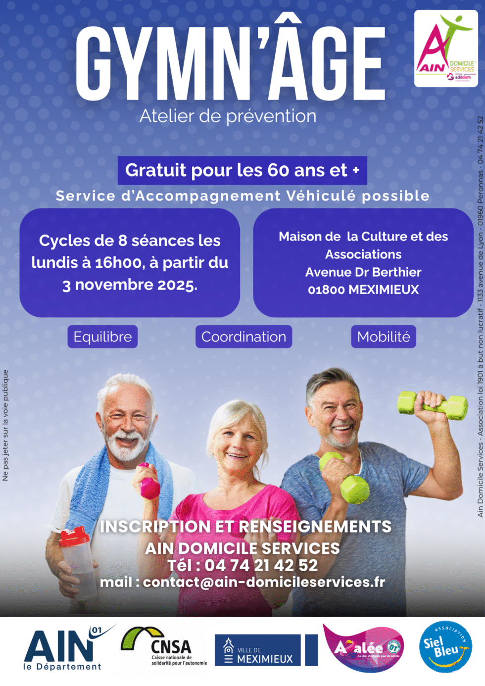 GYMN'AGE | ATELIER DE PREVENTION - Meximieux